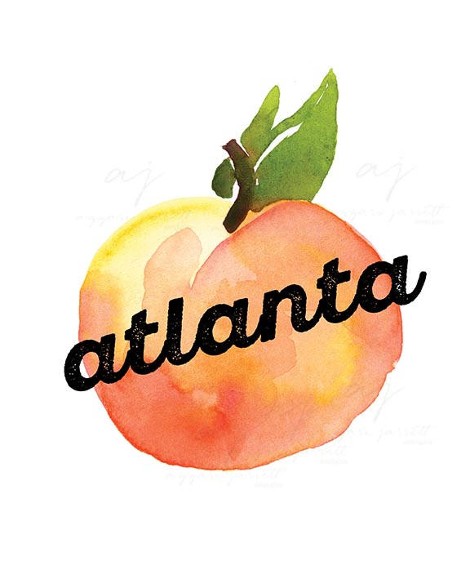 Georgia Printable Art, Atlanta Art, Atlanta Peach Poster, Peach Art ...