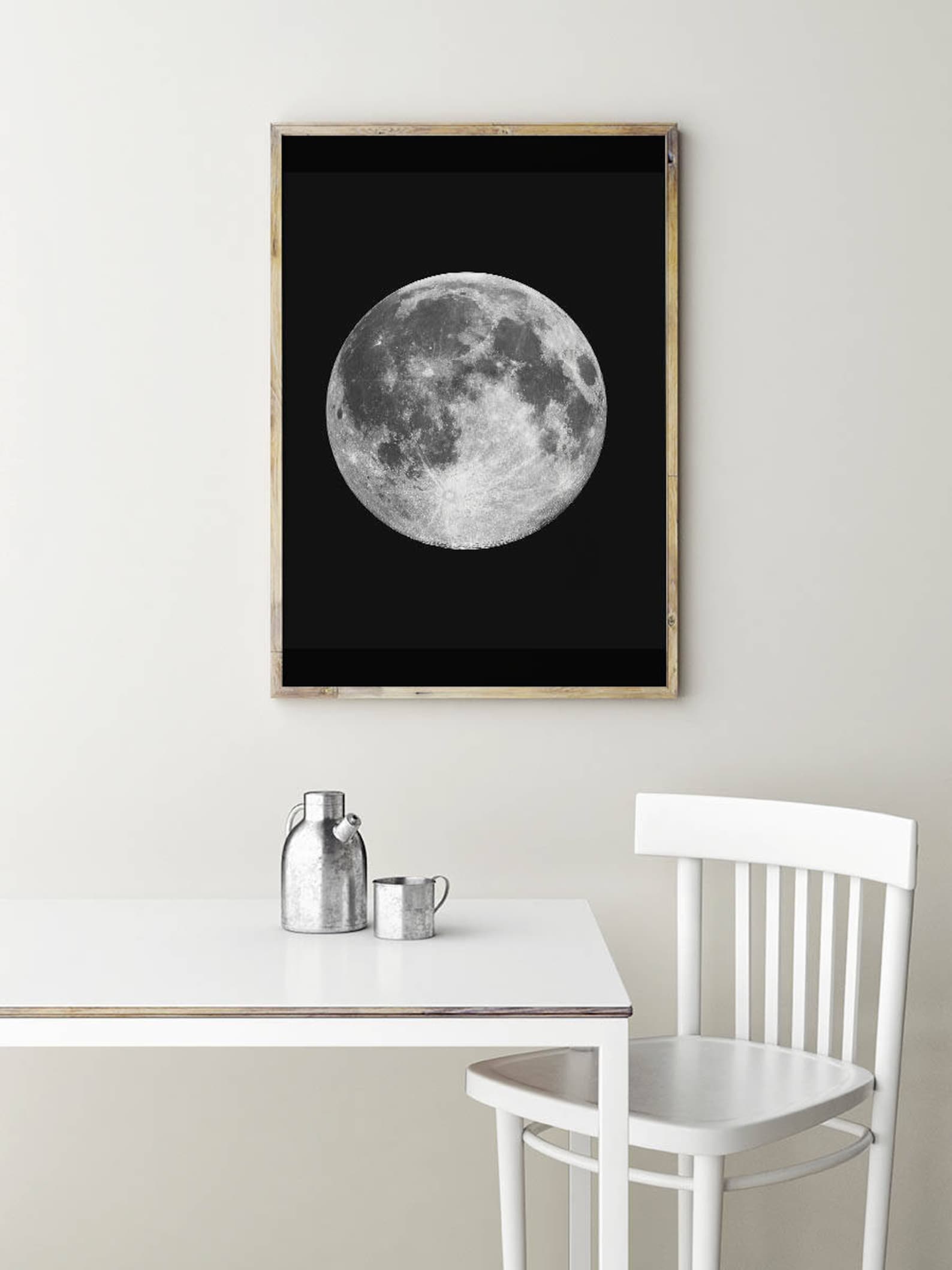 Full Moon Printable, INSTANT DOWNLOAD, Moon Printable, Black Printable ...