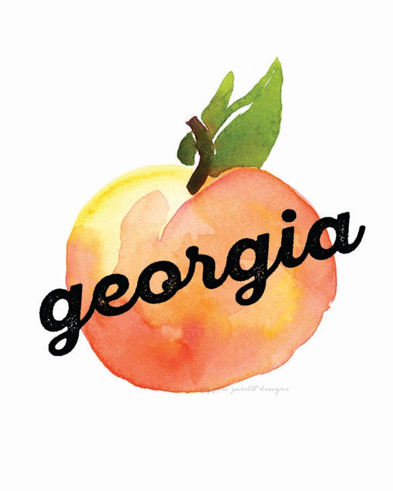 Georgia Printable Art, Atlanta Art, Georgia Peach Poster, Peach Art ...