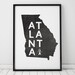 Atlanta Georgia Printable Art, Atlanta Art, Georgia Art, Art Print ...