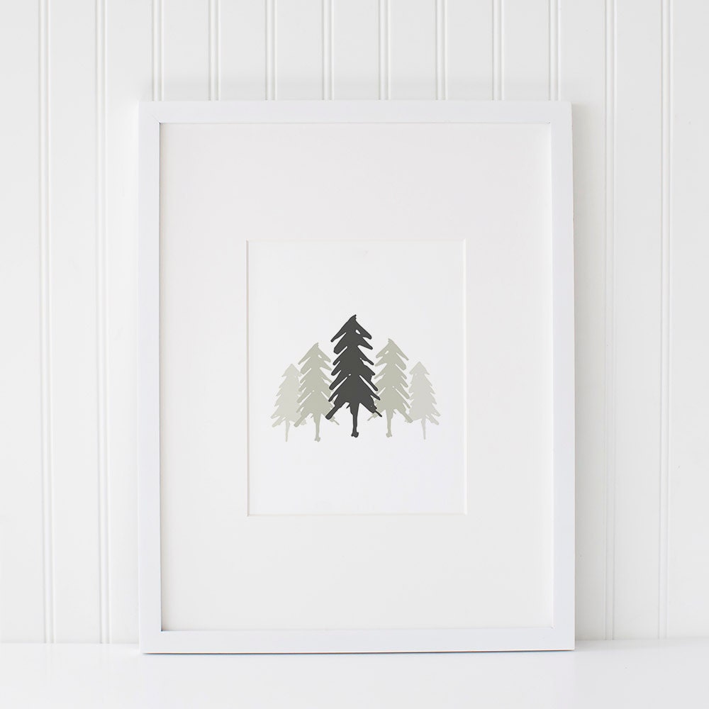 Tree Illustration INSTANT DOWNLOAD, Tree Poster, Green Trees Print ...
