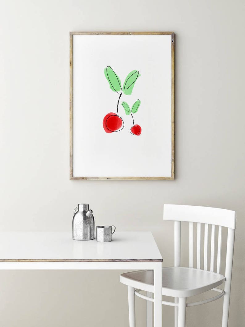 Cherry INSTANT DOWNLOAD Printable, Kitchen Printable, Kitchen Print ...