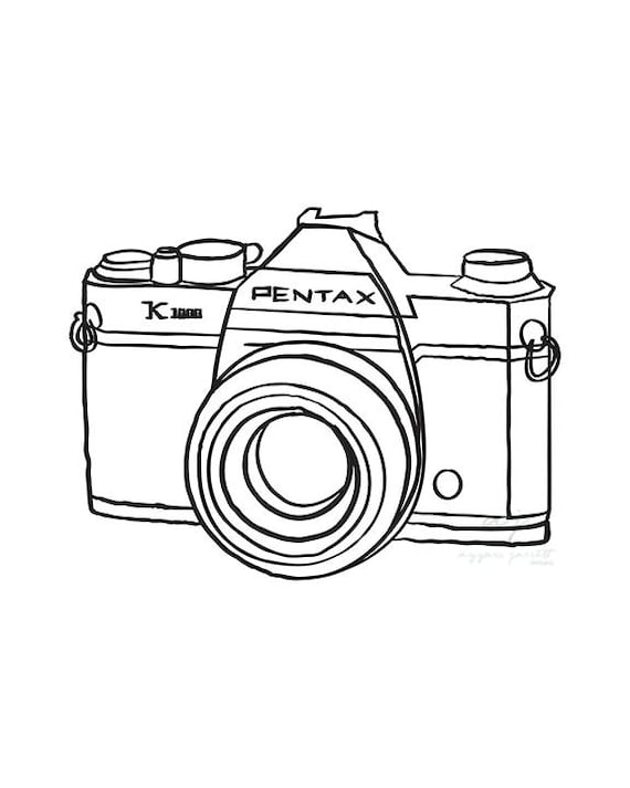 Film Camera Line Drawing