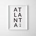 Atlanta Georgia Printable Art, Atlanta Poster, Georgia Art, Art Print ...