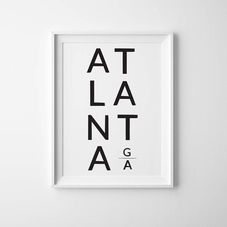 Atlanta Georgia Printable Art, Atlanta Poster, Georgia Art, Art Print ...