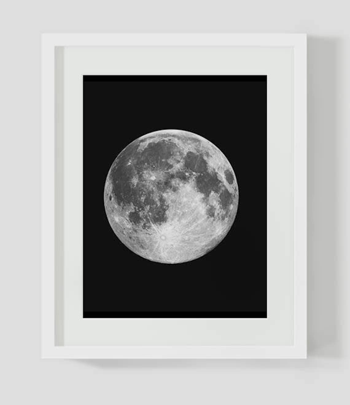 Full Moon Printable, INSTANT DOWNLOAD, Moon Printable, Black Printable ...