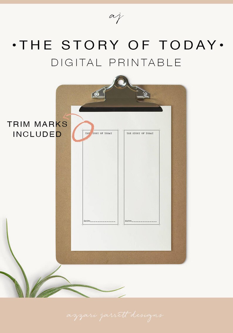 The Story of Today Digital Printable, Digital Printable Project Life ...