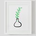 Minimalist Small Plant INSTANT DOWNLOAD Illustration Art, Green ...
