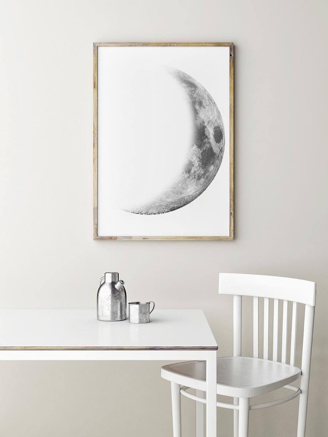 Quarter Moon Printable, INSTANT DOWNLOAD, Moon Printable, Quarter Moon ...