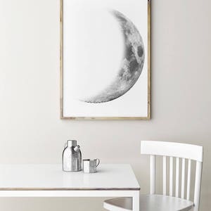 Quarter Moon Printable, INSTANT DOWNLOAD, Moon Printable, Quarter Moon ...