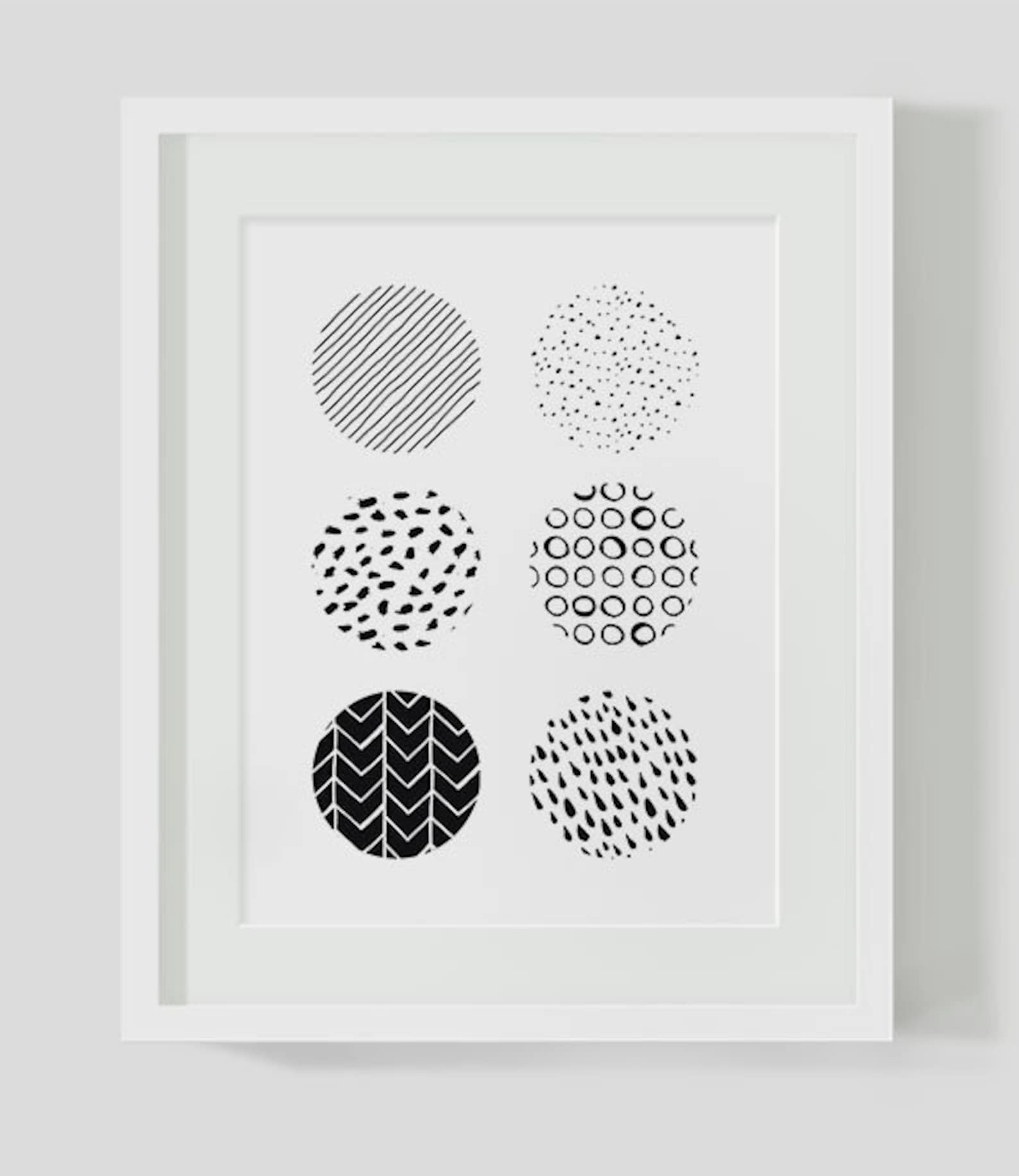 Abstract Circles INSTANT DOWNLOAD Printable Art Black and - Etsy