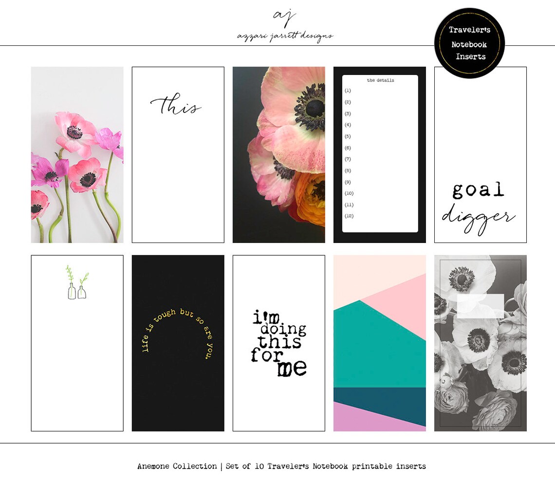 Traveler's Notebook Printable Inserts, Digital Printable Inserts ...
