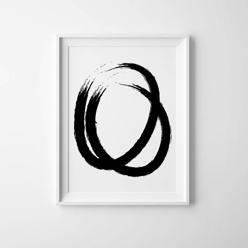 Black and White Minimalist Circle INSTANT DOWNLOAD Art, Printable Art ...