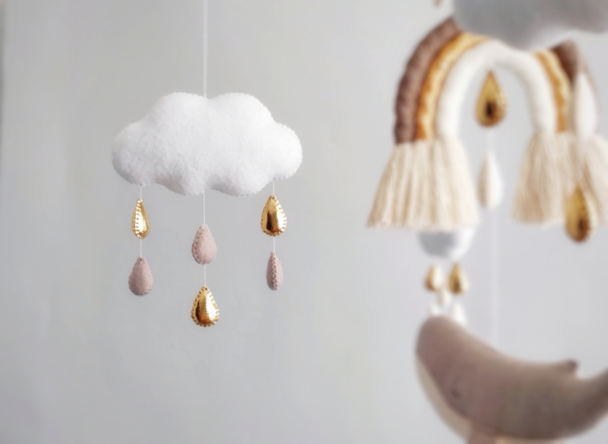 Neutral Baby Mobile Whale Nursery Decor Rainbow Baby Mobile - Etsy