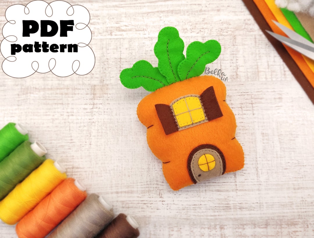 Easter Carrot Pdf Sewing Patterns, Carrot House Easy Sewing Patterns ...