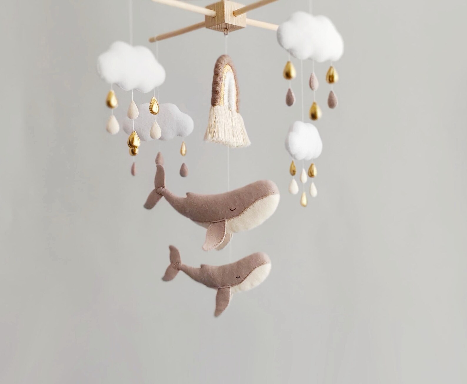 Neutral Baby Mobile Whale Nursery Decor Rainbow Baby Mobile | Etsy