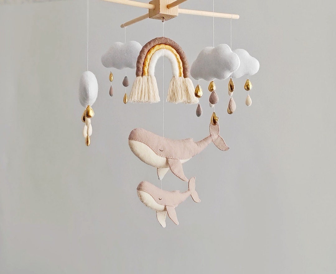 Neutral Baby Mobile Whale Nursery Decor Rainbow Baby Mobile - Etsy