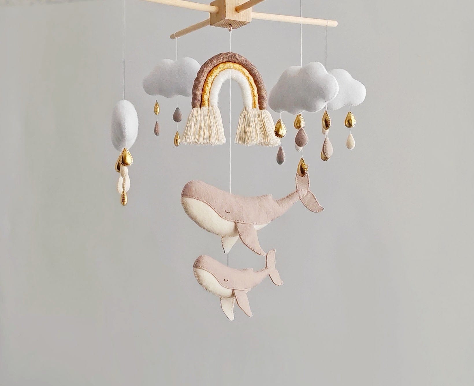 Neutral Baby Mobile Whale Nursery Decor Rainbow Baby Mobile - Etsy