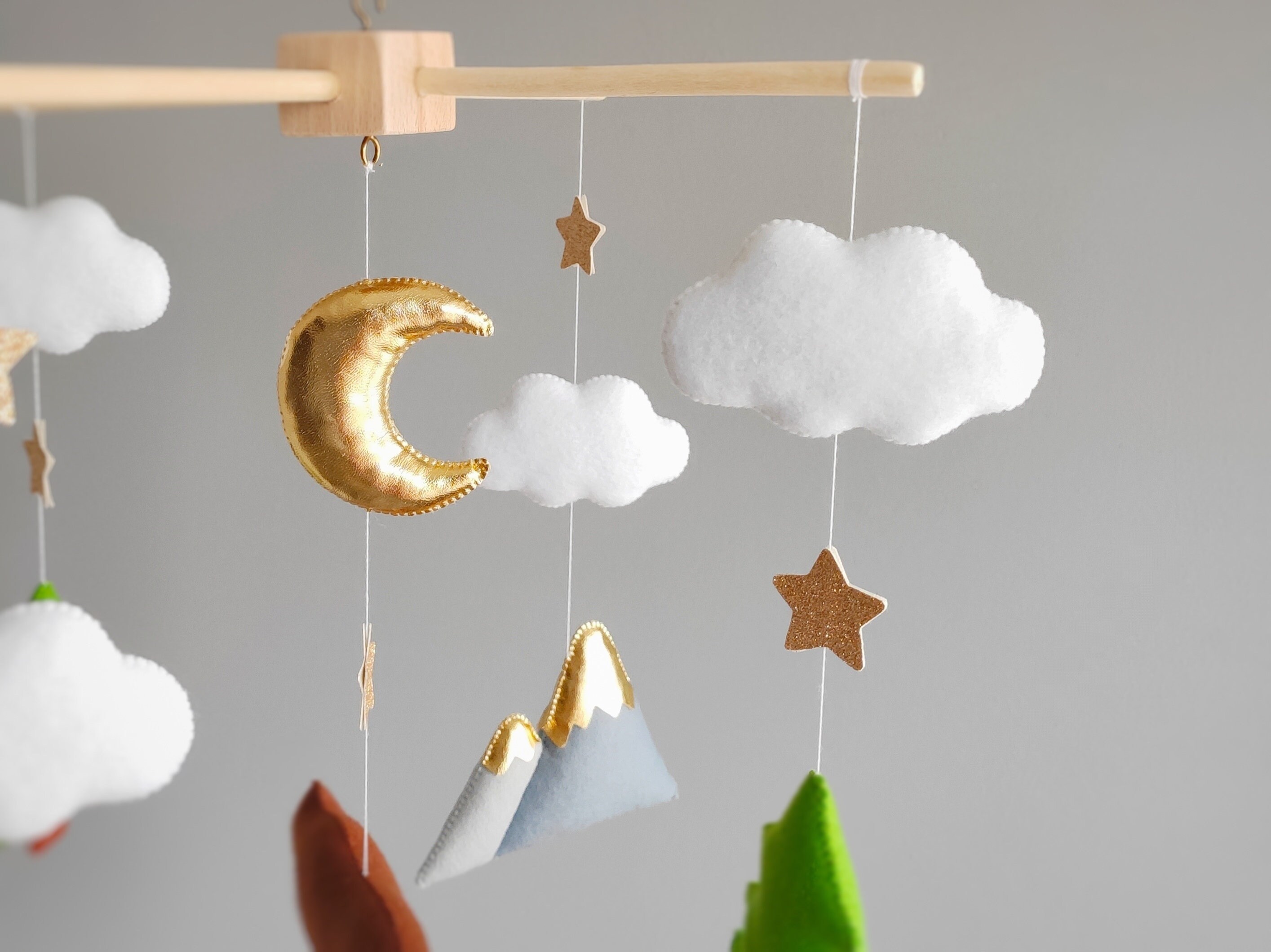 Baby mobile fox nursery decor for boy animal woodland mobile | Etsy