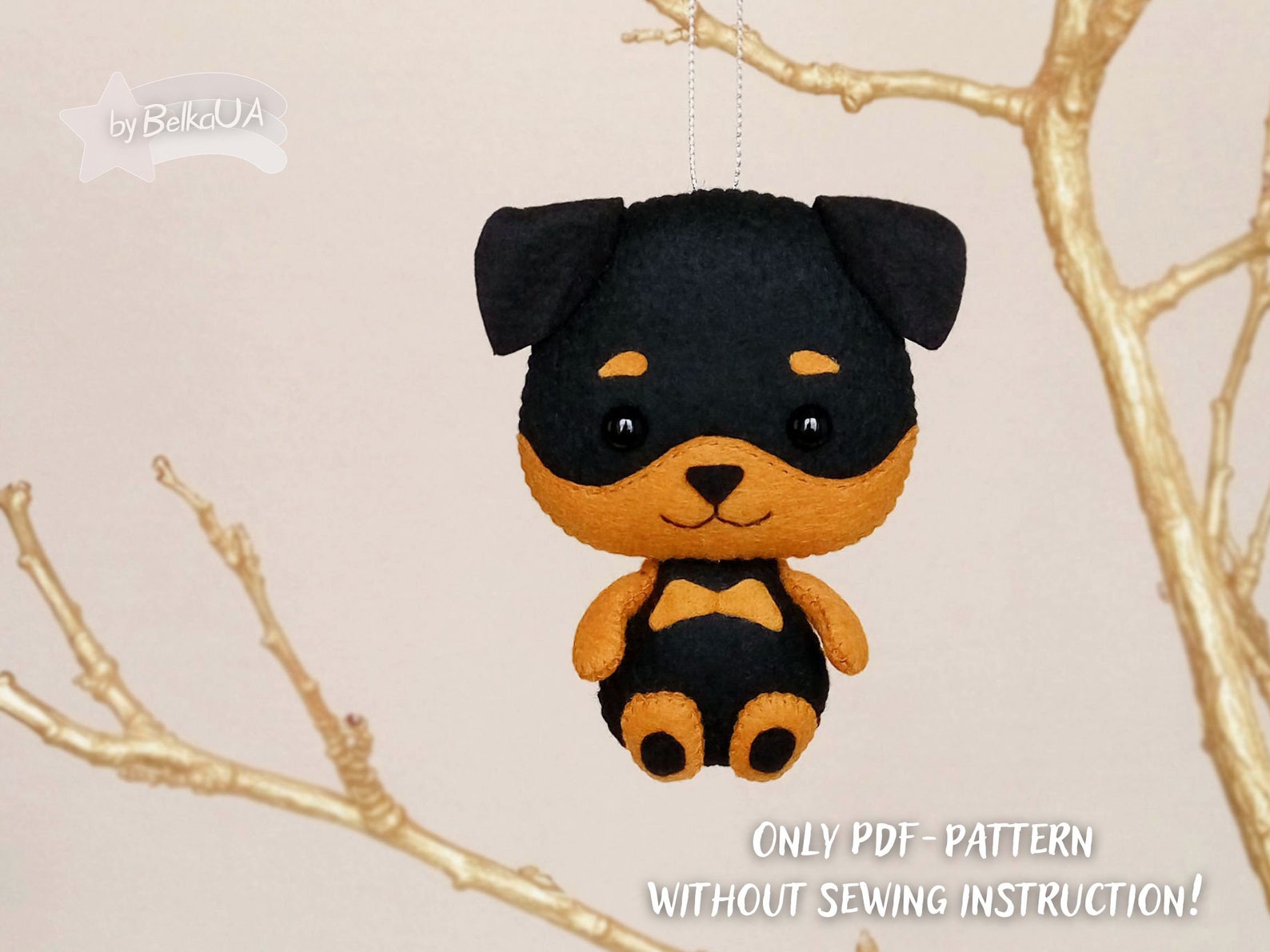 Dog Rottweiler Sewing Pattern Pdf Without Instructions Felt - Etsy