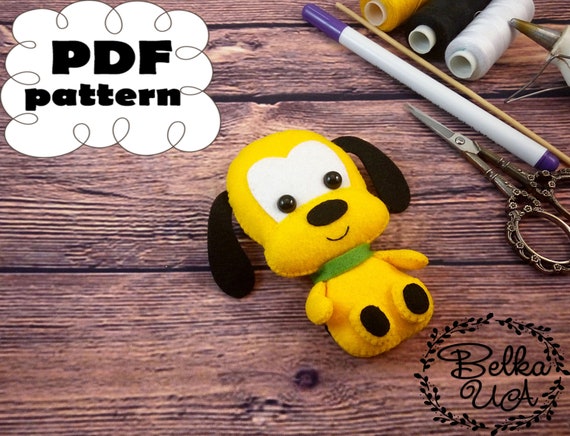 PDF PATTERN Felt Pluto Dog Pattern Plush Toy Felt Animal | Etsy
