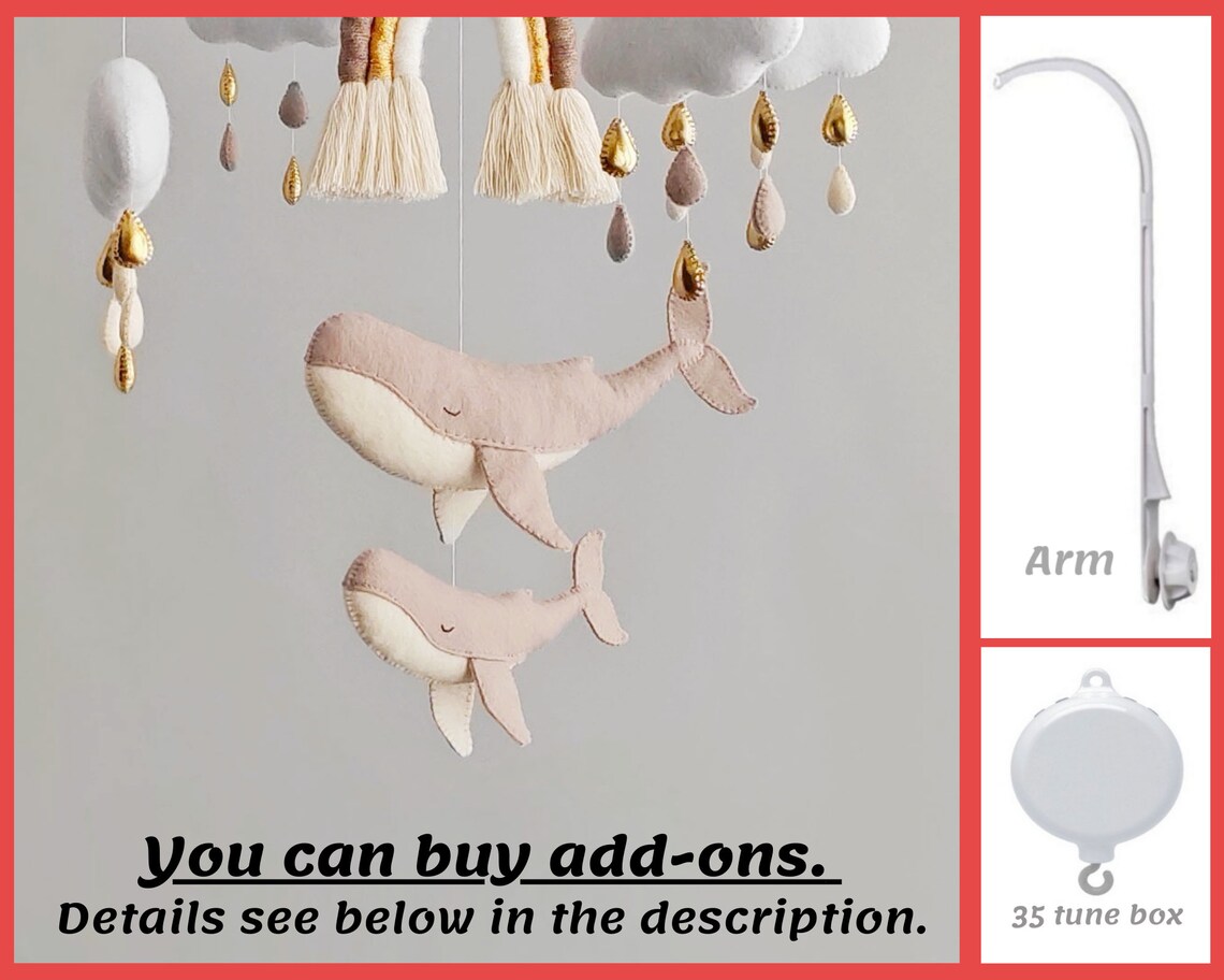 Neutral Baby Mobile Whale Nursery Decor Rainbow Baby Mobile | Etsy