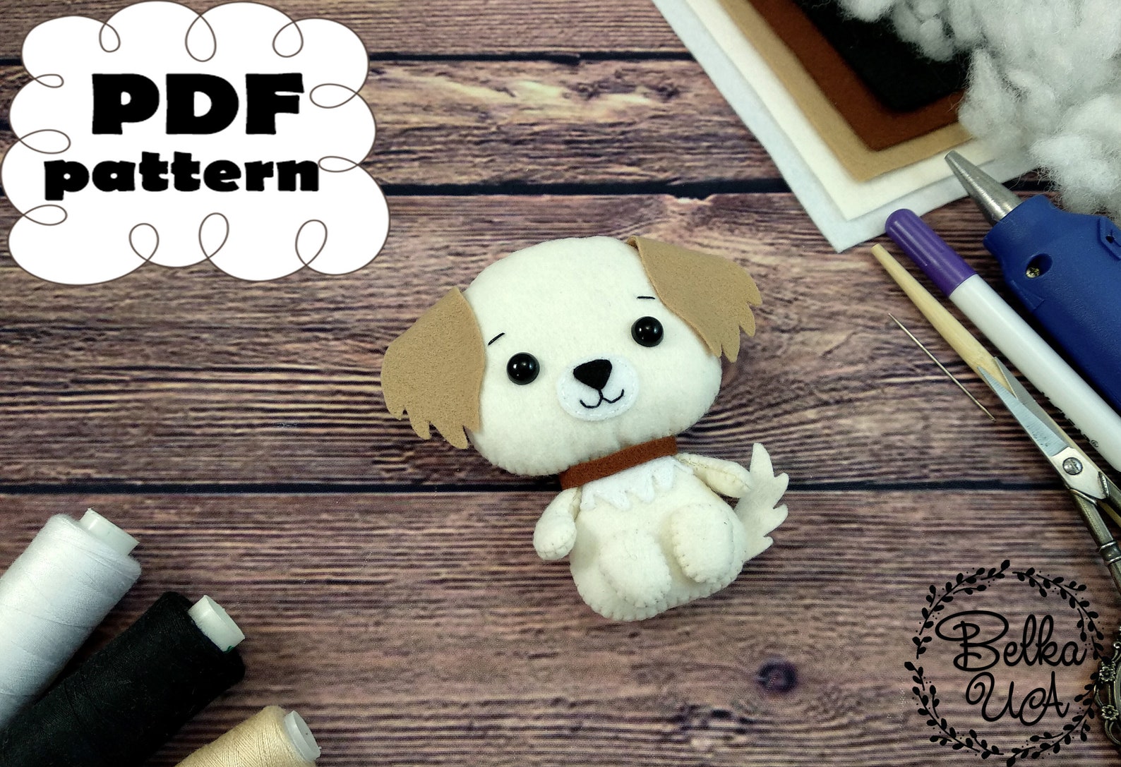 PDF Pattern Felt Dog Golden Retriever PDF Sewing Pattern | Etsy
