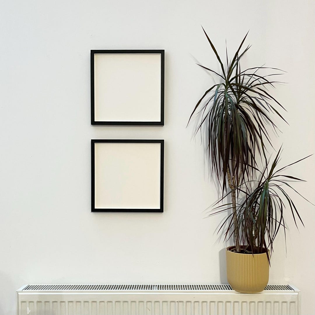 Set of 2 Black Square Box Frames • 30x30cm Picture Frame • Thin Black ...