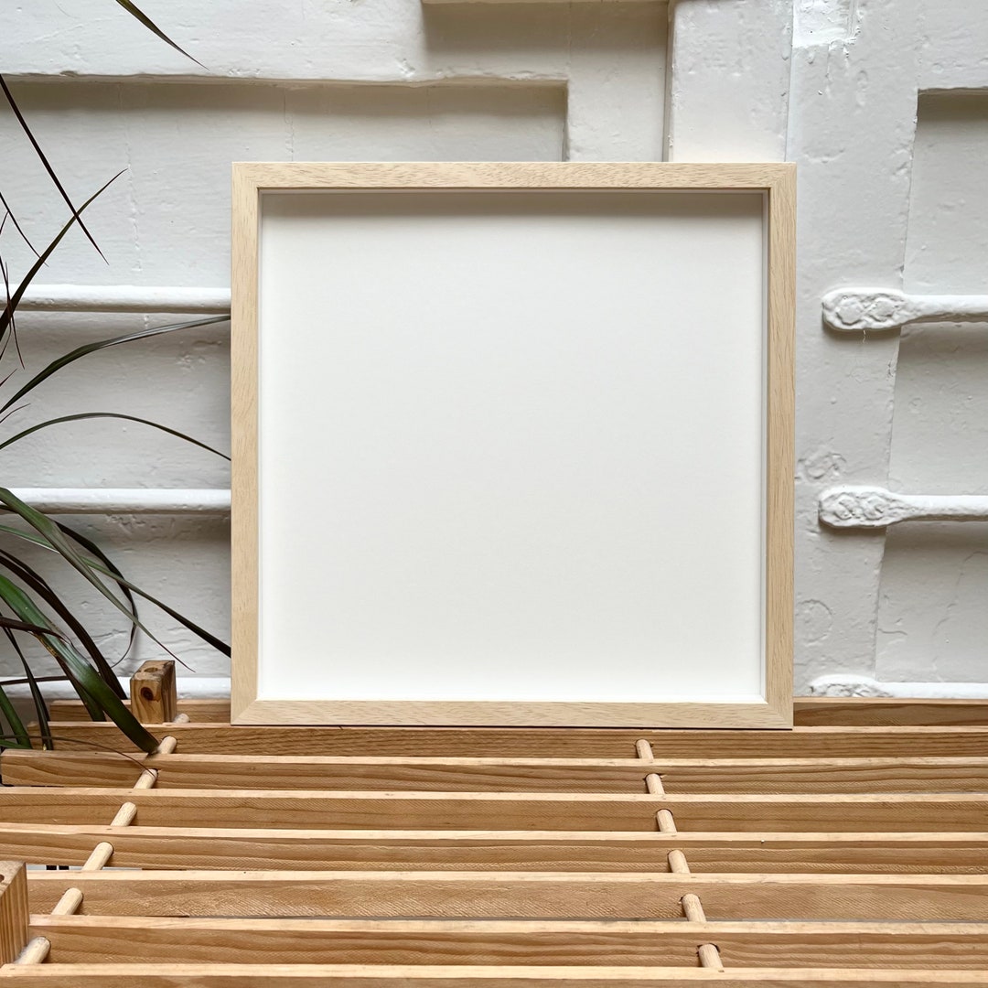 30x30cm Natural Wood Box Frame: Square Gallery Picture Frame - Etsy