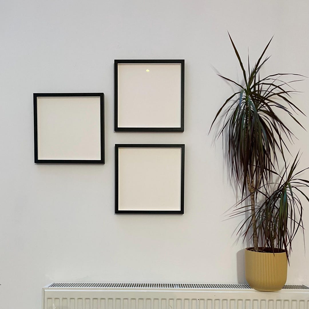 Set of 3 Black Square Box Frames • 30x30cm Picture Frame • Thin Black ...