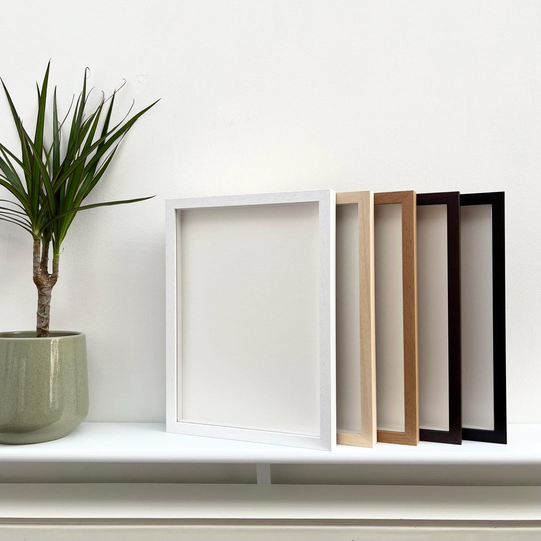 A4 Box Frames • White / Natural / Oak Stain / Brown / Black Wood - Etsy