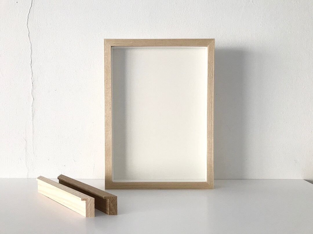 Box Frame • A4 / 8x10in • Solid Ash / Oak Wood • Thin Photo / Picture ...