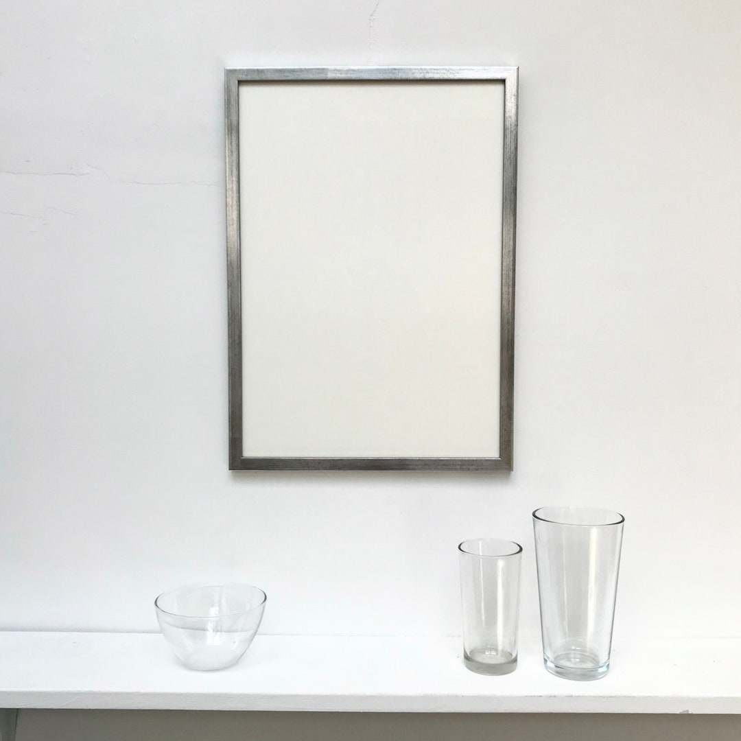 A3 Silver Frame Flat Distressed Gallery Acrylic / Glass Photo / Picture ...