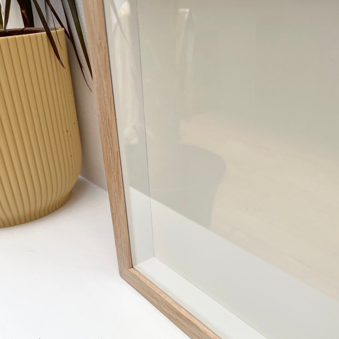 Oak Box Frame • A2 or 60x40cm • Solid Oak / Thin Box Frame / Picture ...