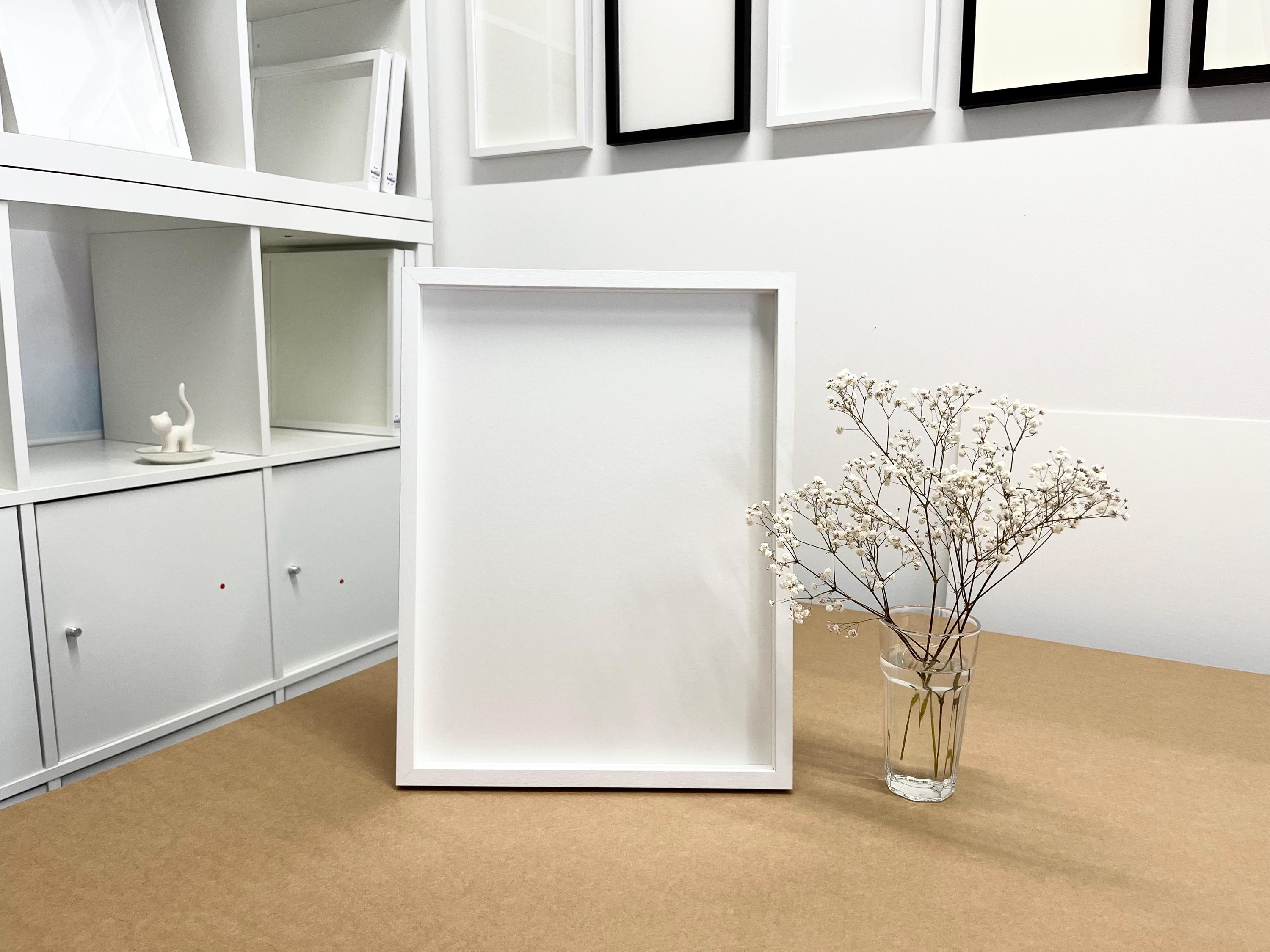 All Sizes • Thin White Wood Box Frame • Handmade Picture Frame - Etsy