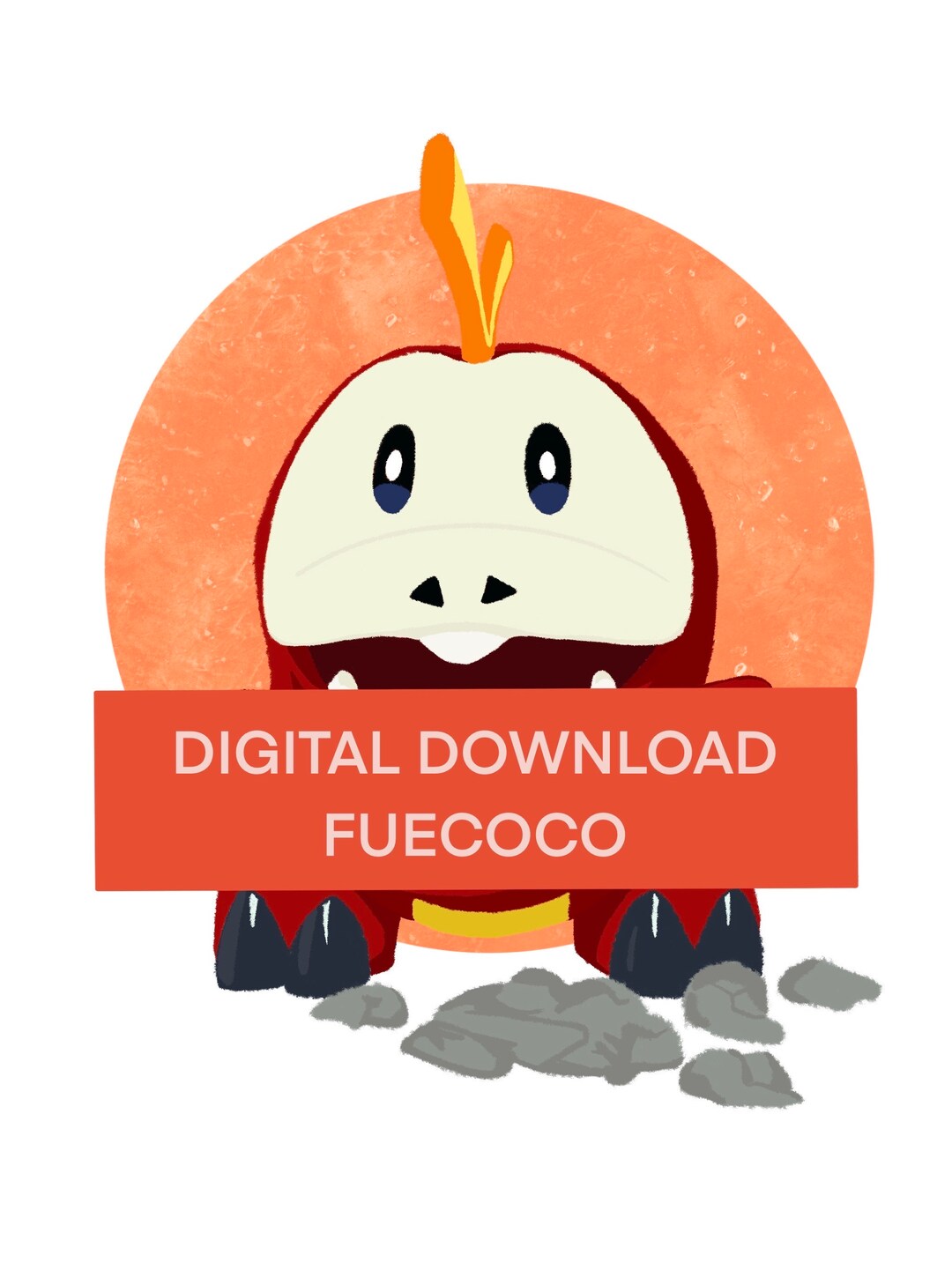 Fuecoco - Pokémon Instant Digital Download - Etsy