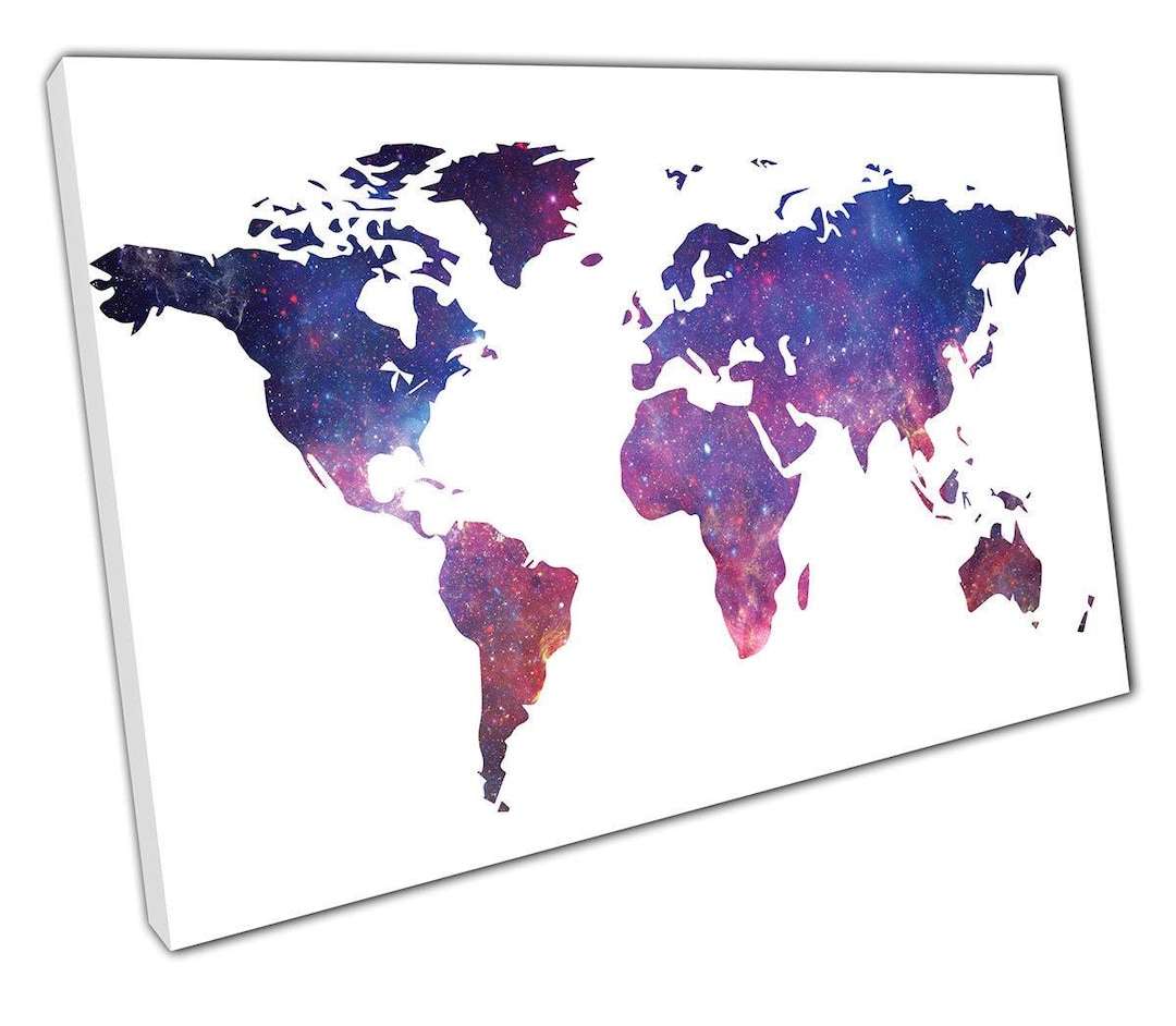 Elegant World Map Canvas Print: Ready-to-hang Wall Art for Home ...