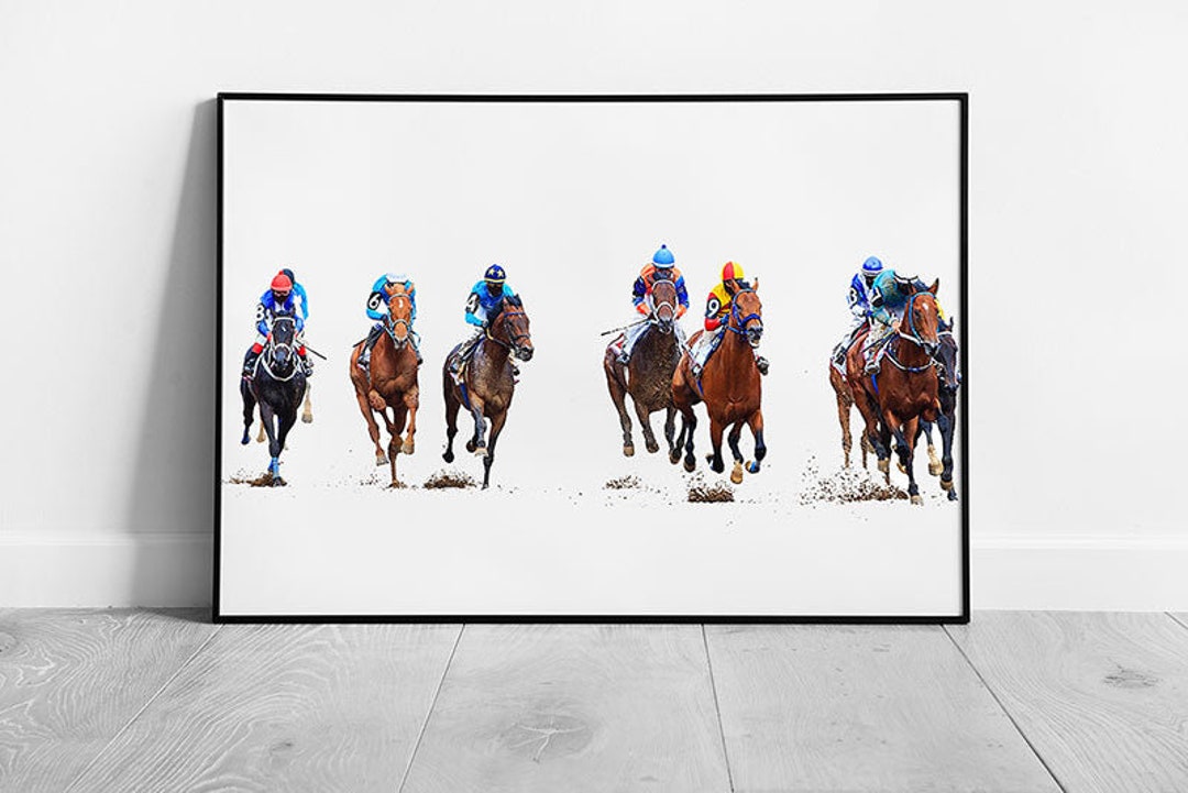 Horse Racing Jockeys Wall Art Print on Paper Framed Picture Print - Etsy