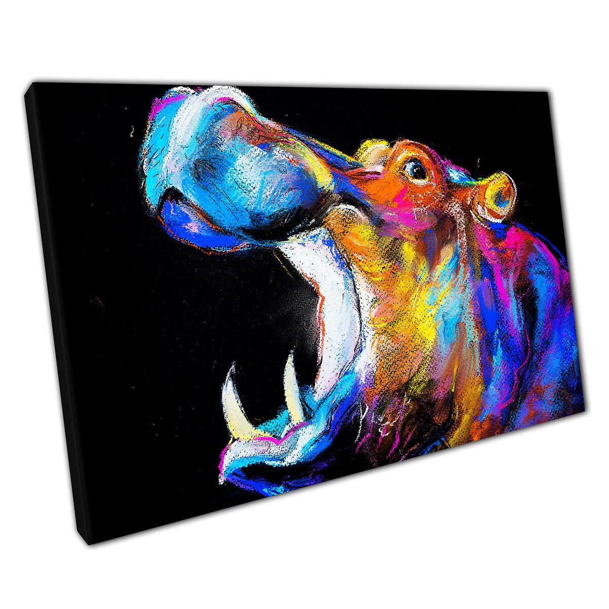 Hippopotamus Hippo Colourful Pastel Painting Wall Art Print on - Etsy UK