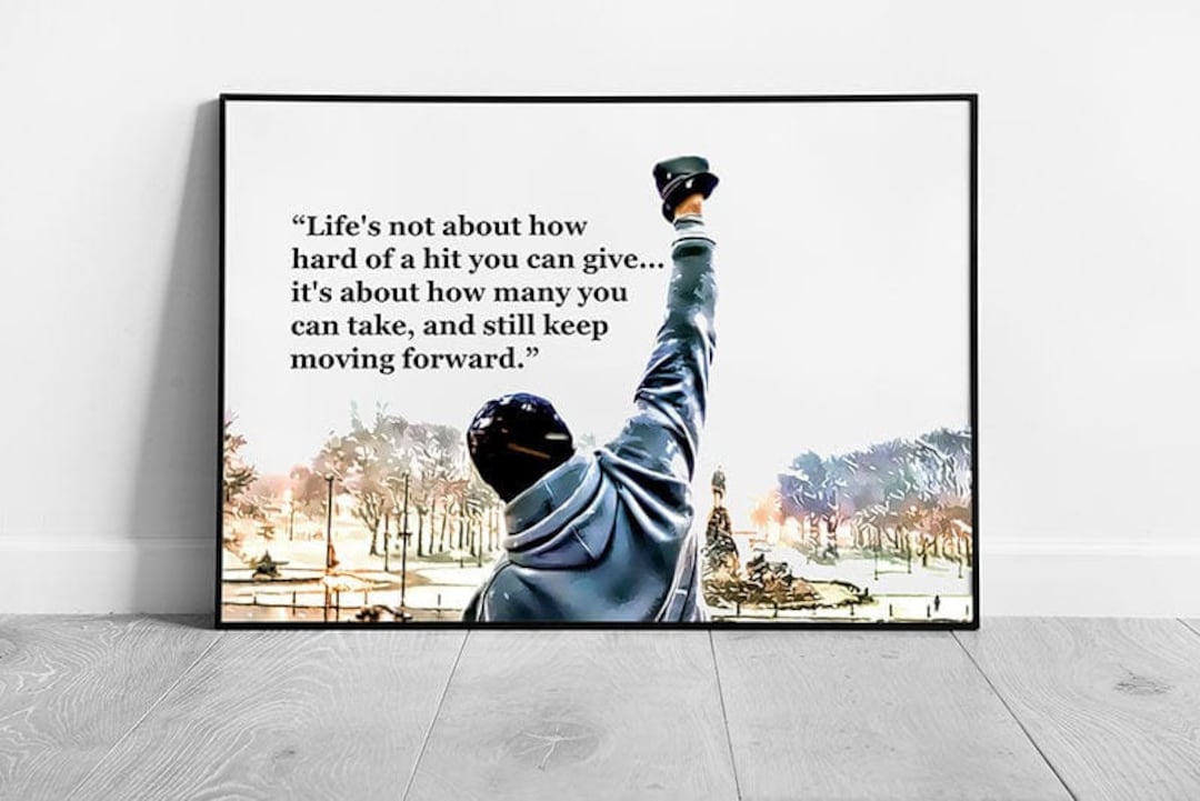 Rocky Balboa Boxing Quote Life's Not About How Hard of a Hit Wall Art ...