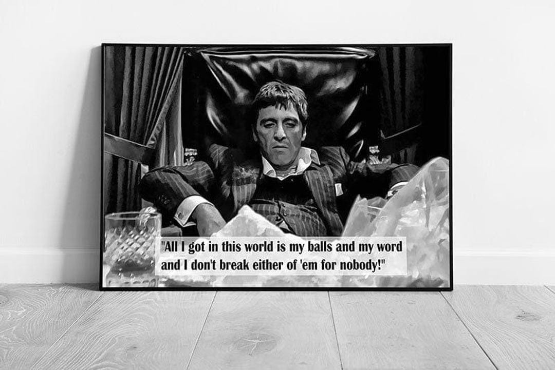 Monochrome Scarface Tony Montana Quote Wall Art: Framed American ...