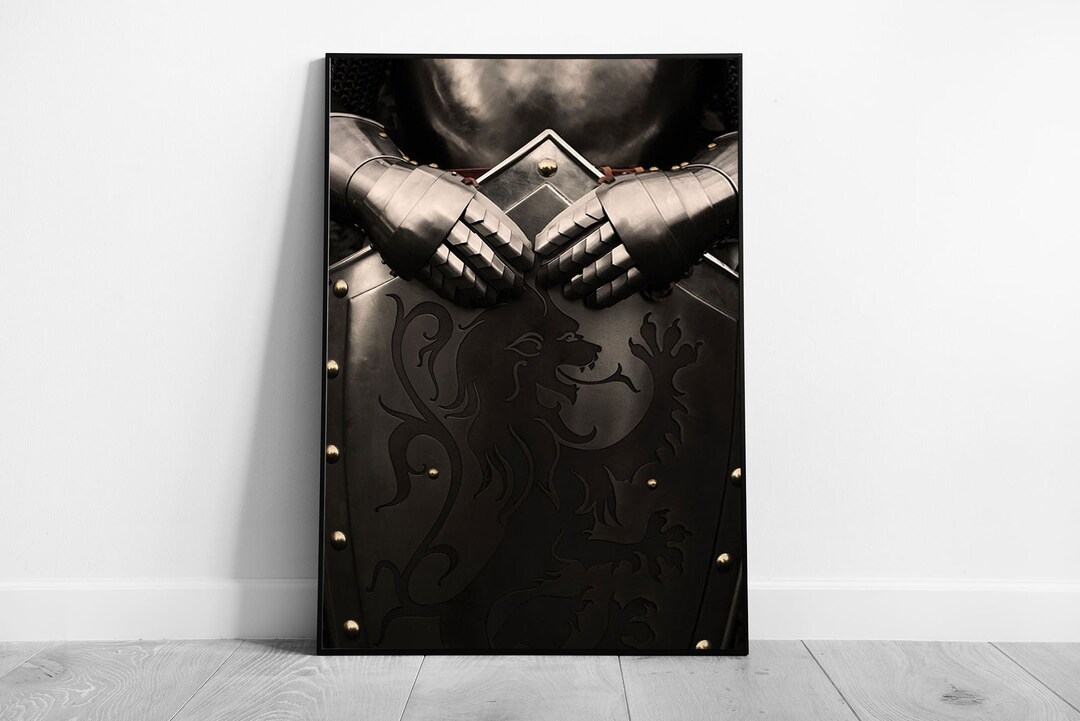Medieval Knight Armour Shield Fantasy Wall Art Print - Framed ...
