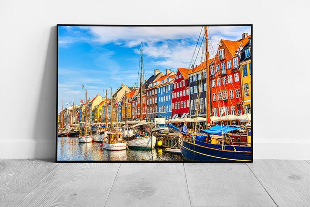 Old Nyhavn Port Copenhagen Denmark in Summer Wall Art Print on Paper ...