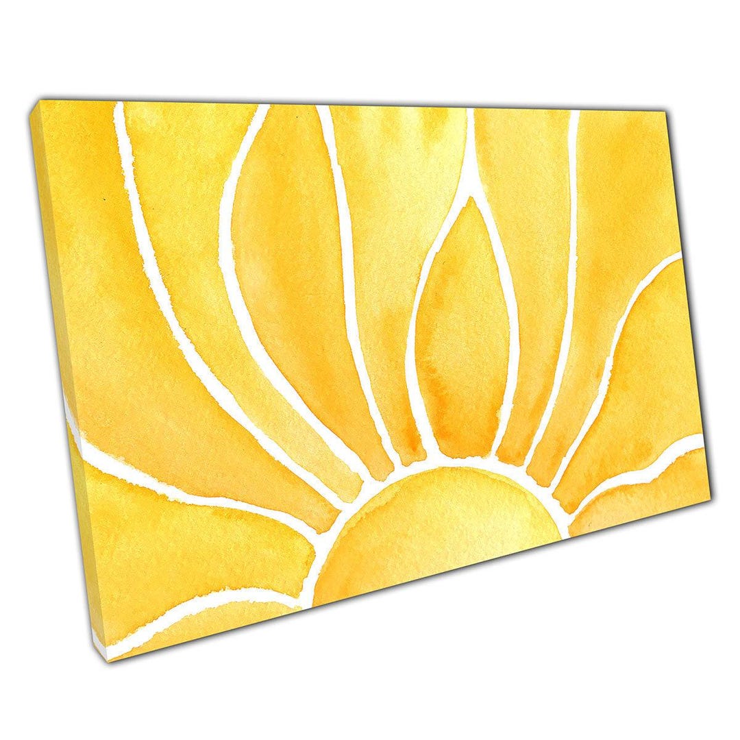 Abstract Sun Rays Canvas Art Print - Vibrant Watercolour Wall Decor for ...