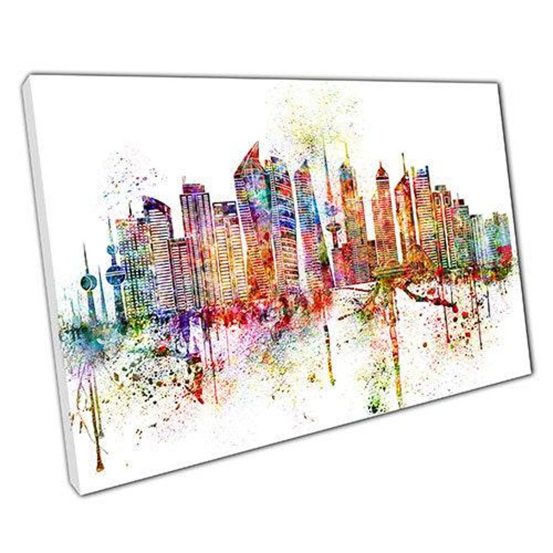 Kuwait Vibrant Cityscape Canvas: Modern Wall Art for Home & Office ...