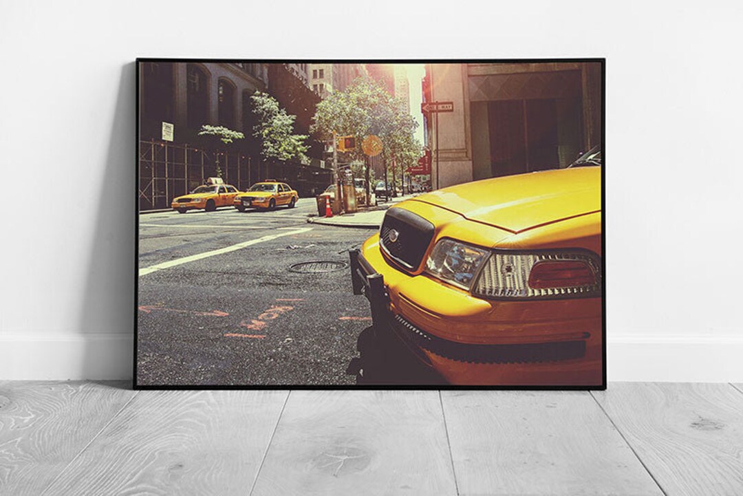 Print on Paper Yellow Taxi Ready to Hang Wall Art Print Framed Picture ...
