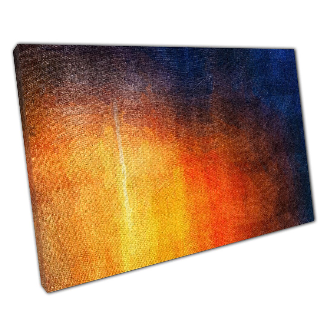 Abstract Canvas Wall Art - Warm to Cold Tones - Modern Home Office ...