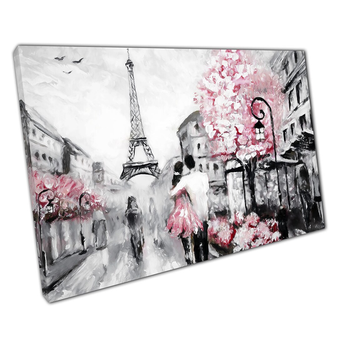 Romantic Pink Paris France Canvas Wall Art Print on Canvas Picture for ...