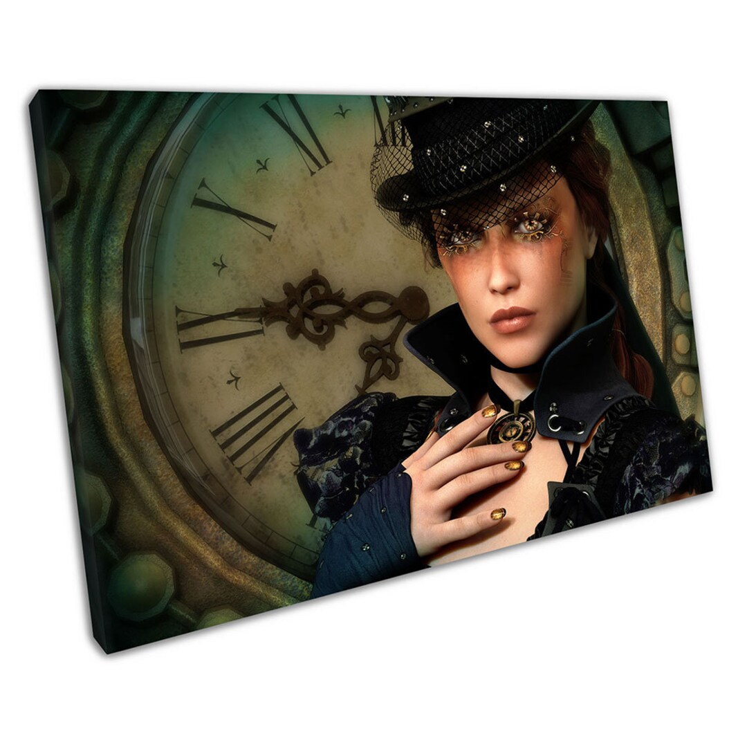 Steampunk Lady the Time Keeper Fantasy Illustration Ready to Hang ...