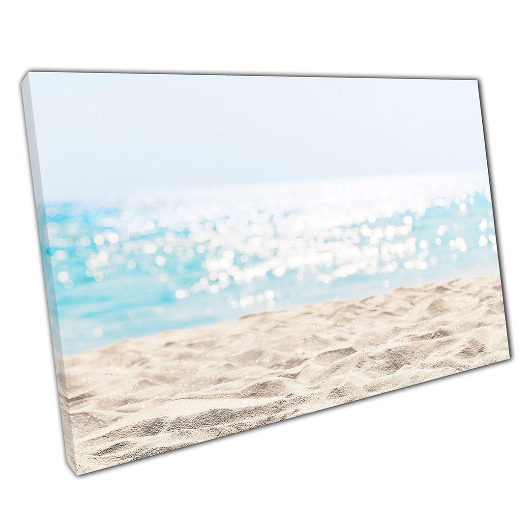 Tranquil Maldives Beach Canvas: Soft White Sand, Shimmering Ocean ...